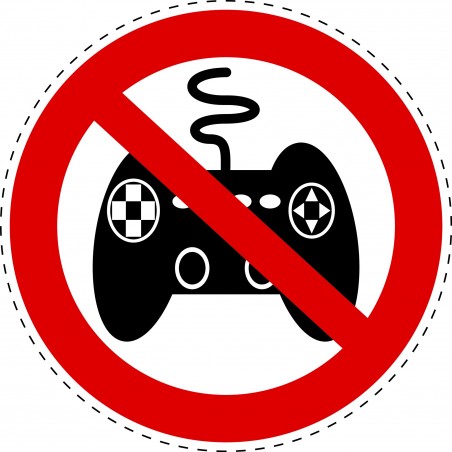 Panneau Autocollant D’Interdiction - Jeu Interdit Diamètre 5 cm