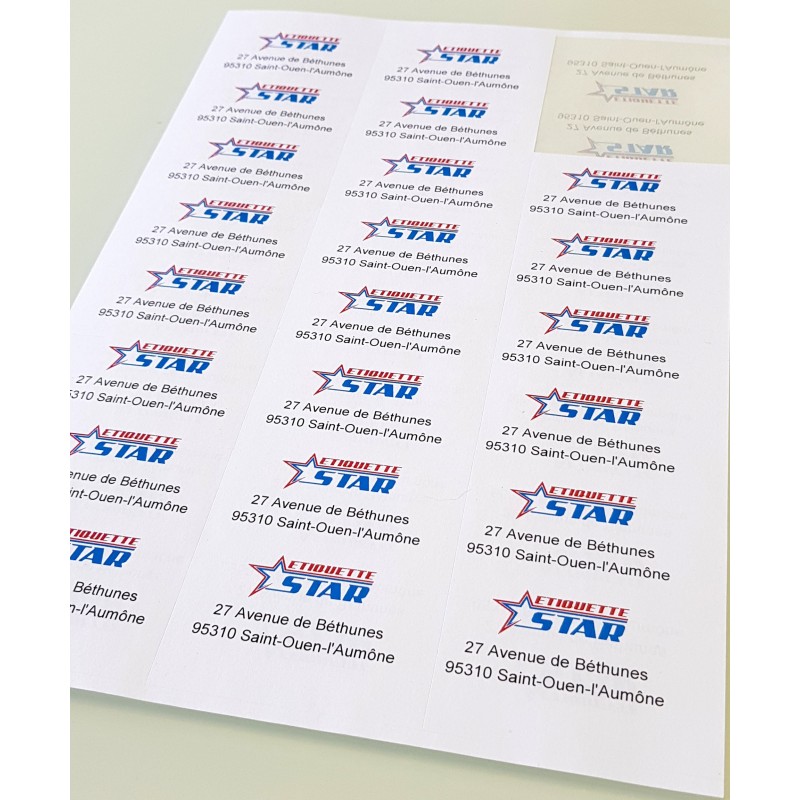 Étiquette d'Adresse Autocollante Personnalisé Format 105 x 74mm - 8 ...
